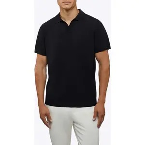 CUTS Istanbul Johnny Collar Cotton Bend Polo Black