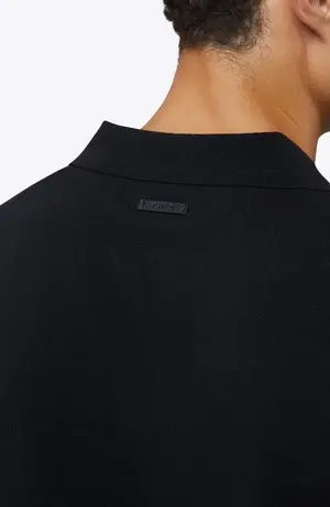CUTS Istanbul Johnny Collar Cotton Bend Polo - Black