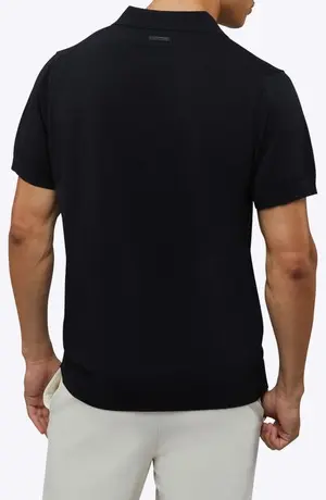 CUTS Istanbul Johnny Collar Cotton Bend Polo - Black
