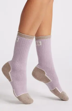 UGG UGG(r) Luann Wool Blend Crew Socks Pale Smoke/grey
