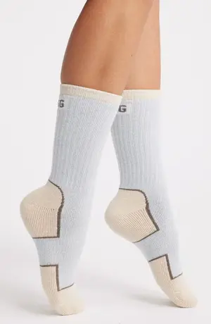 UGG Luann Wool Blend Crew Socks - Reef Blue/cream