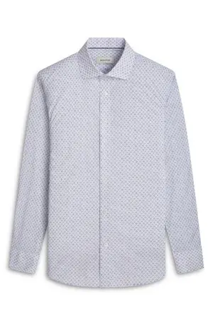 Bugatchi Axel Shaped Fit Diamond Check Stretch Button-up Shirt