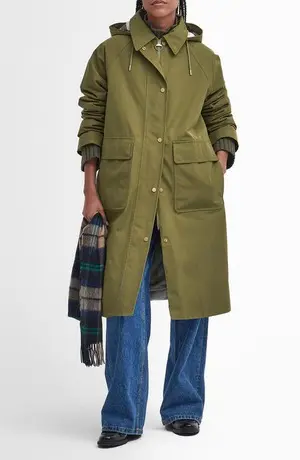 Barbour Francis Waterproof Insulated Long Coat With Removable Hood - Ancient Loden Tartan