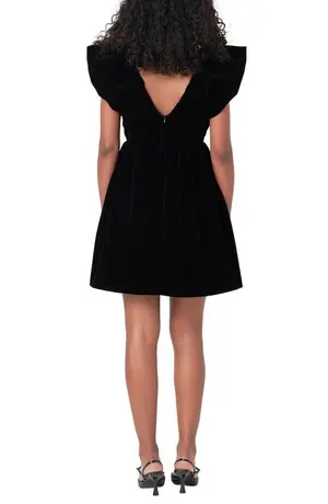 Endless Rose Satin Bow Velvet Minidress