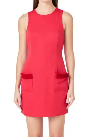 Endless Rose Velvet Bow Detail Minidress