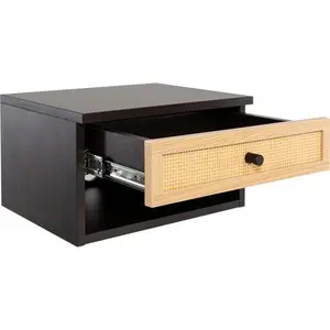 JONATHAN Y Celerie Bohemian Wall Mounted Floating Nightstand - Black/light Oak