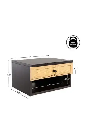 JONATHAN Y Celerie Bohemian Wall Mounted Floating Nightstand
