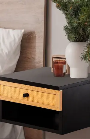 JONATHAN Y Celerie Bohemian Wall Mounted Floating Nightstand
