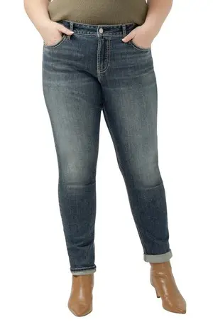 SILVER JEANS CO. Girlfriend Distressed Skinny Jeans