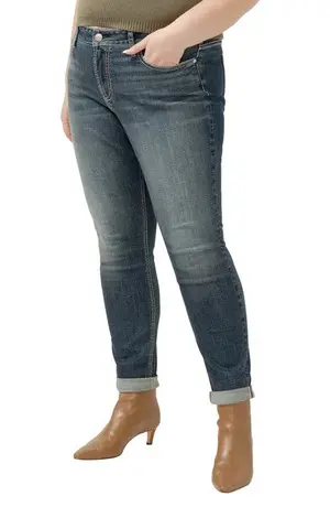 SILVER JEANS CO. Girlfriend Distressed Skinny Jeans