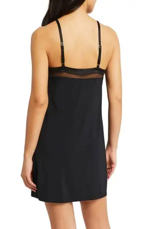 Fleur't Tuxedo Slip Chemise - Black