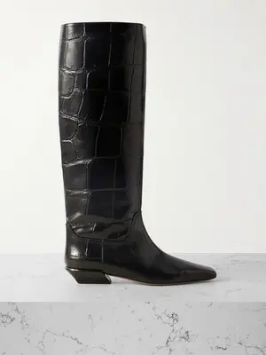 Paris Texas Bettina Croc-effect Leather Knee Boots