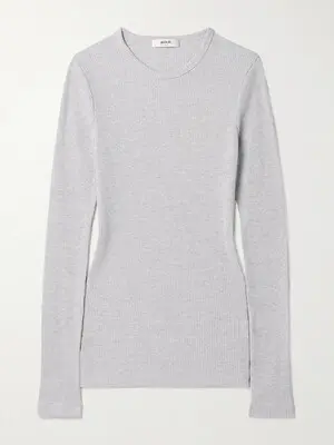 AGOLDE Delphi Ribbed Jersey Top - Gray