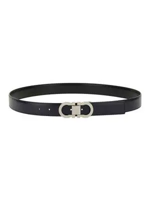 FERRAGAMO Reversible Belt With Hook Black
