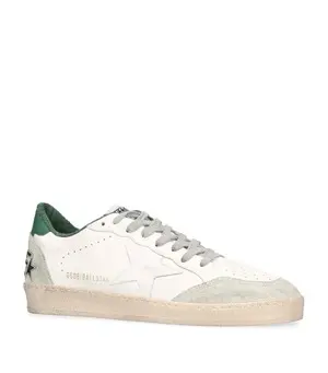 GOLDEN GOOSE Ballstar Leather Sneakers With Star Appliqu