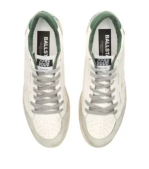 GOLDEN GOOSE Ballstar Leather Sneakers With Star Appliqu