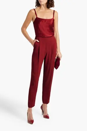 Max Mara Lace-up Jumpsuit - Claret