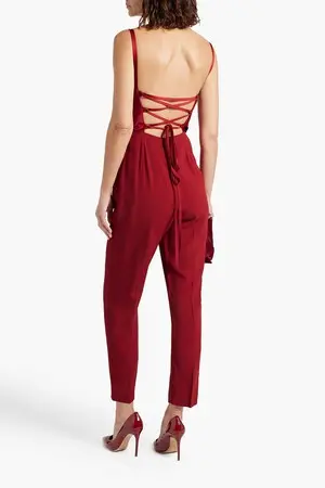 Max Mara Lace-up Jumpsuit - Claret