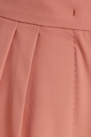 Max Mara Pleated Wool-blend Twill Shorts