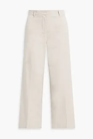 Max Mara Cotton-twill Wide-leg Pants - Beige