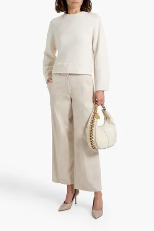 Max Mara Cotton-twill Wide-leg Pants - Beige