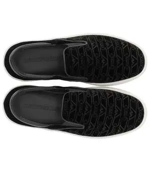 Emporio Armani Monogram Velvet Sneakers