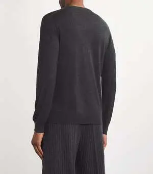 Johnstons Of Elgin Superfine Cashmere V-neck Sweater - Grey