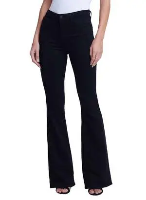 L'Agence Bell High Rise Flare Jean In Noir - Black