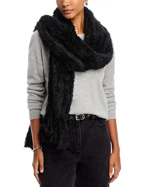 Echo Plush Faux Fur Scarf - Black