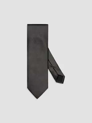 Eton Textured Solid Silk Tie - Grey