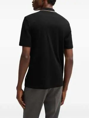 BOSS Half-zip Interlock-weave Polo Shirt
