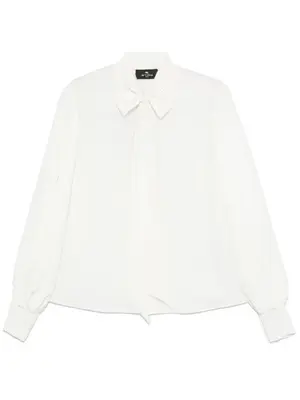 Etro Pussy-bow Silk Blouse - White