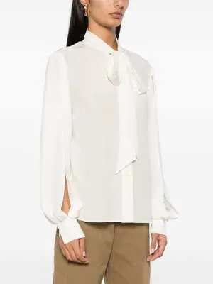 Etro Pussy-bow Silk Blouse - White