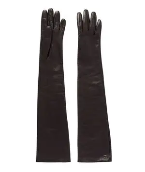 Valentino Garavani Logo-appliquéd Leather Gloves