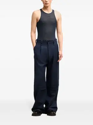 AMI Paris Pleated Wide Leg Trousers