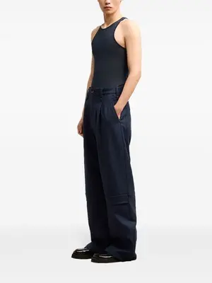 AMI Paris Pleated Wide Leg Trousers