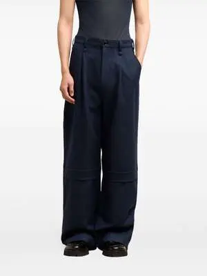 AMI Paris Pleated Wide Leg Trousers