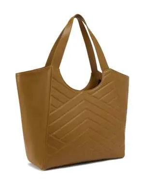 Pinko Chevron-quilted Leather Tote Bag - Brown