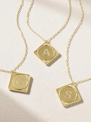 Lauren Rubinski Initial Diamond Pendant Necklace