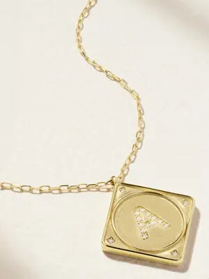 Lauren Rubinski Initial Diamond Pendant Necklace