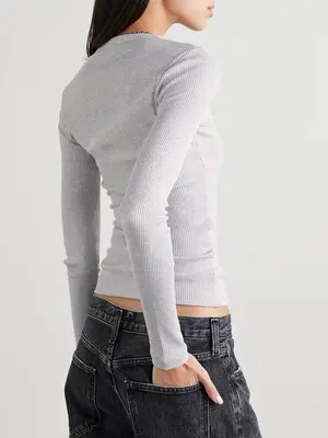 AGOLDE Delphi Ribbed Jersey Top - Gray