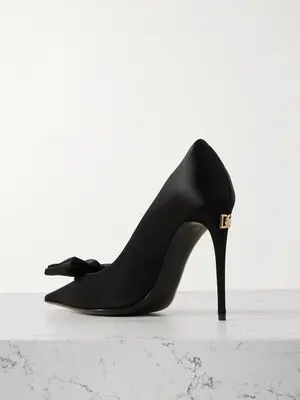 Dolce & Gabbana Bow-embellished Satin Pumps - Black