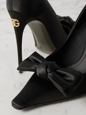 Dolce & Gabbana Bow-embellished Satin Pumps - Black