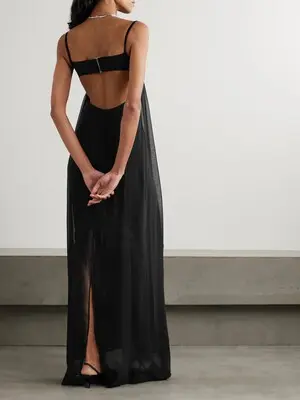 Jacquemus Peplo Open-back Maxi Dress - Black