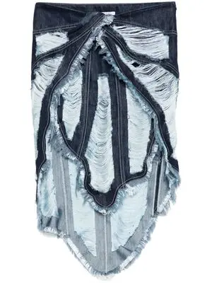 Off-White Shredded Mini Skirt - Blue