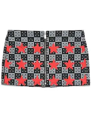 Off-White Star-print Denim Mini Skirt