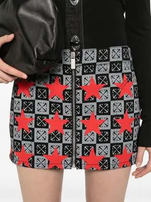 Off-White Star-print Denim Mini Skirt