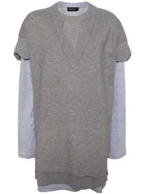 TOUT A COUP V-neck Jumper Set - Grey