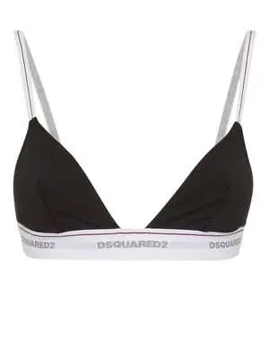 Dsquared2 Triangle-cup Jersey Bra - Black