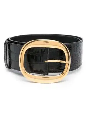 TOM FORD Crocodile-embossed Belt - Black